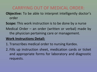 Transcribing doctor’s order | PPT