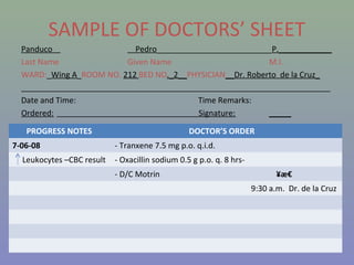 Transcribing doctor’s order | PPT