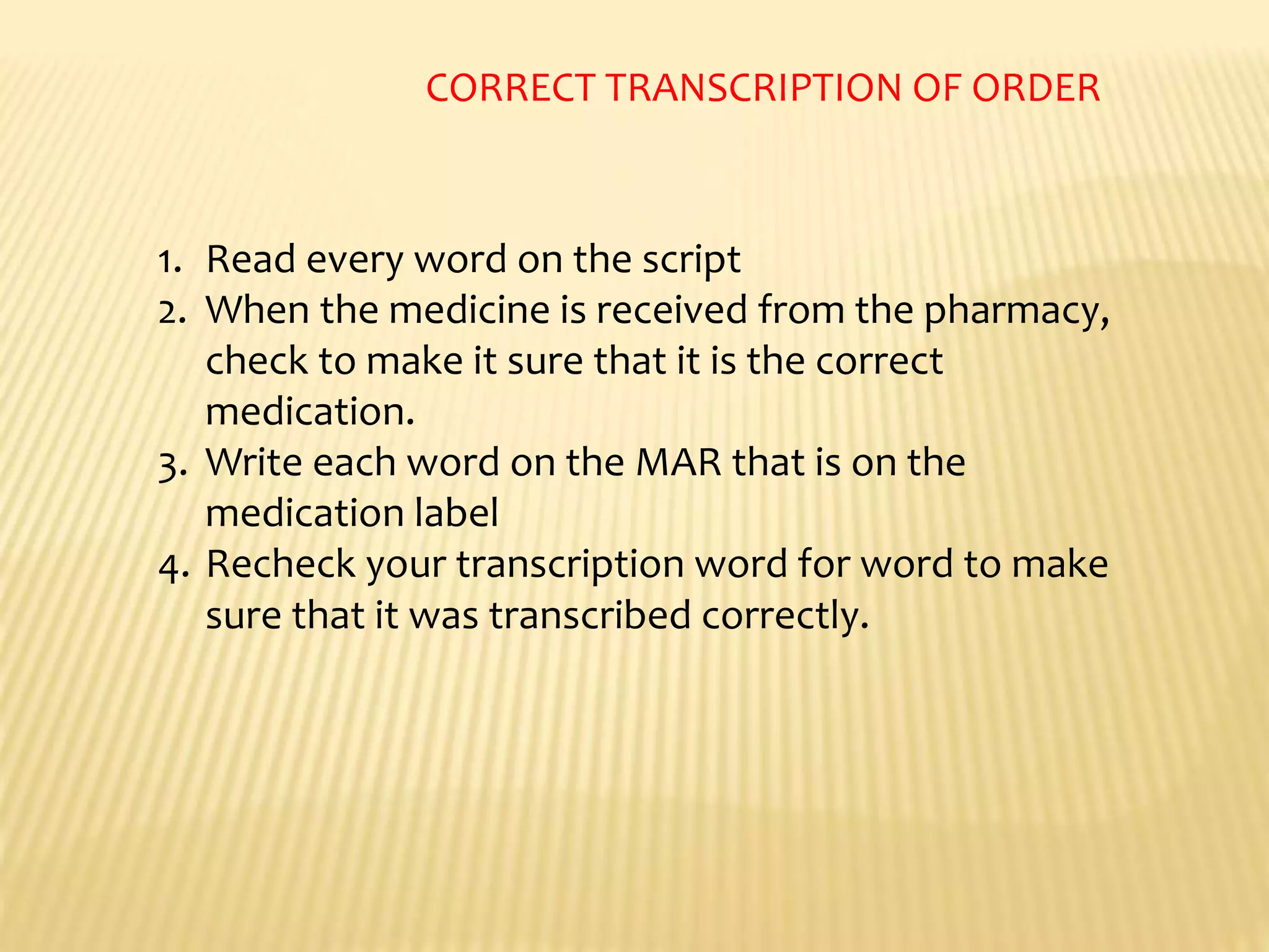 Transcribing doctor's order | PPTX