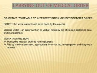 Transcribing doctor's order | PPTX