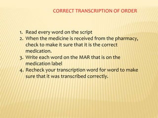 Transcribing doctor's order | PPTX