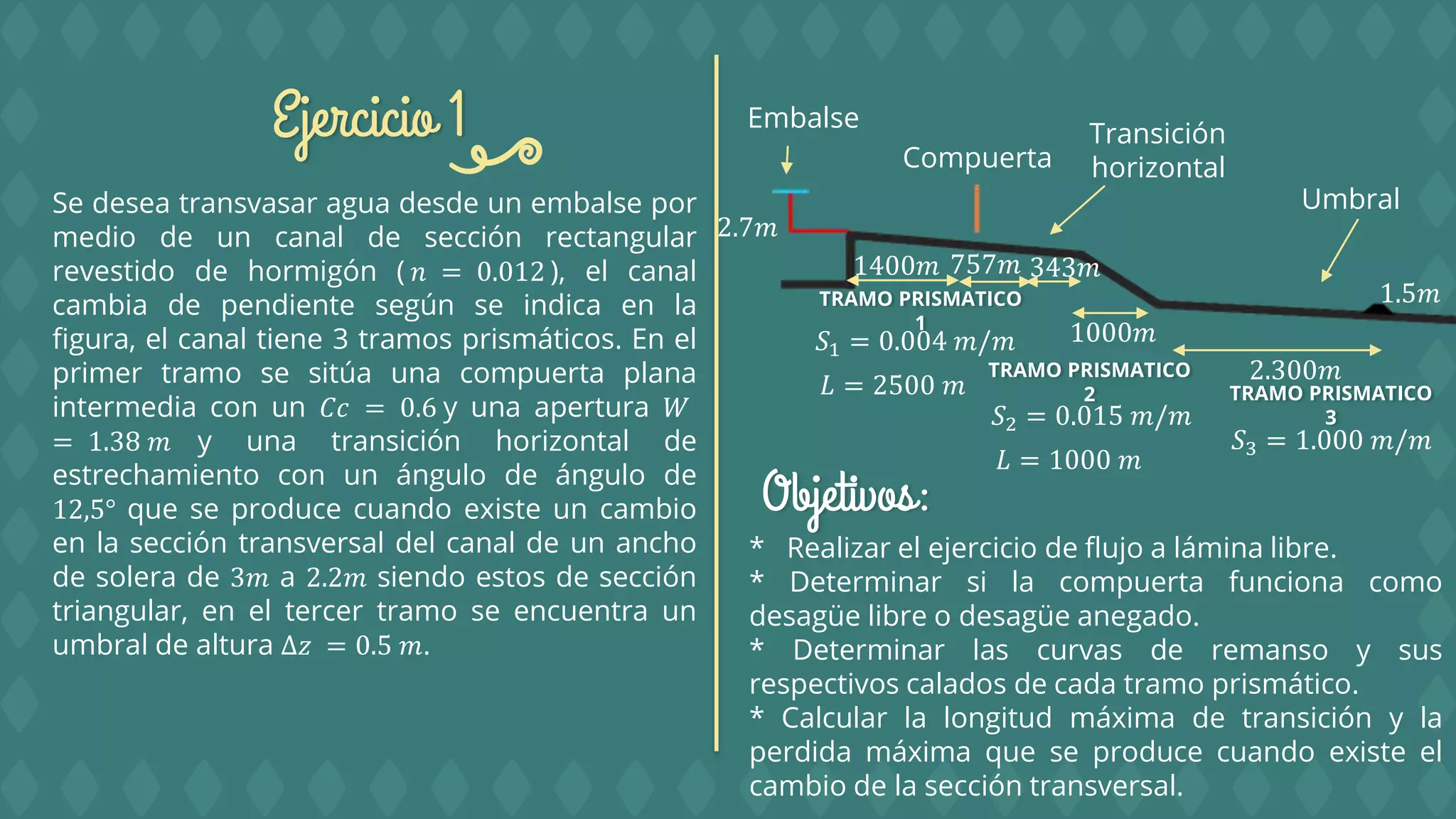 Ejercicios sobre flujo permanente no uniforme | PPTX