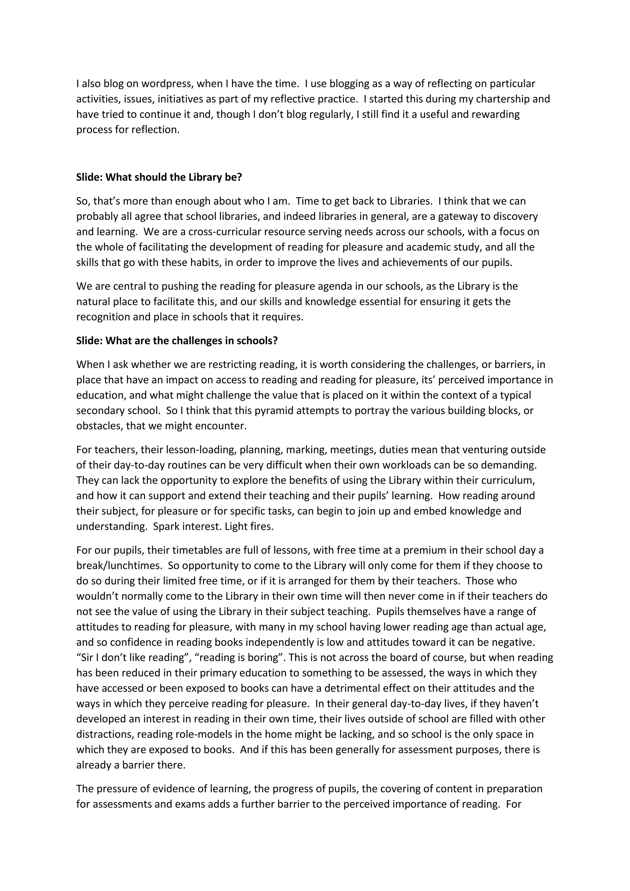 Transcript are we restricting reading - setting reading free | PDF