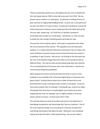 Transcript - Data Visualisation - Design and Principals | PDF