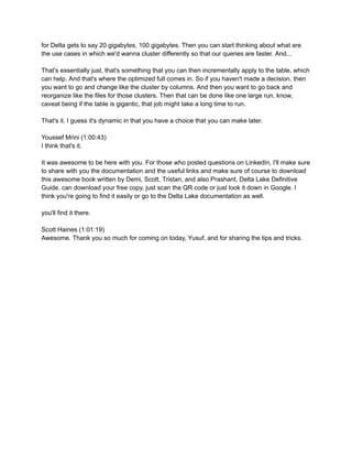 Transcript - Delta Lake Tips, Tricks & Best Practices (1).pdf