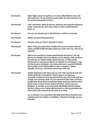 Transcript Erin Stevens RecTech Podcast Interview | PDF