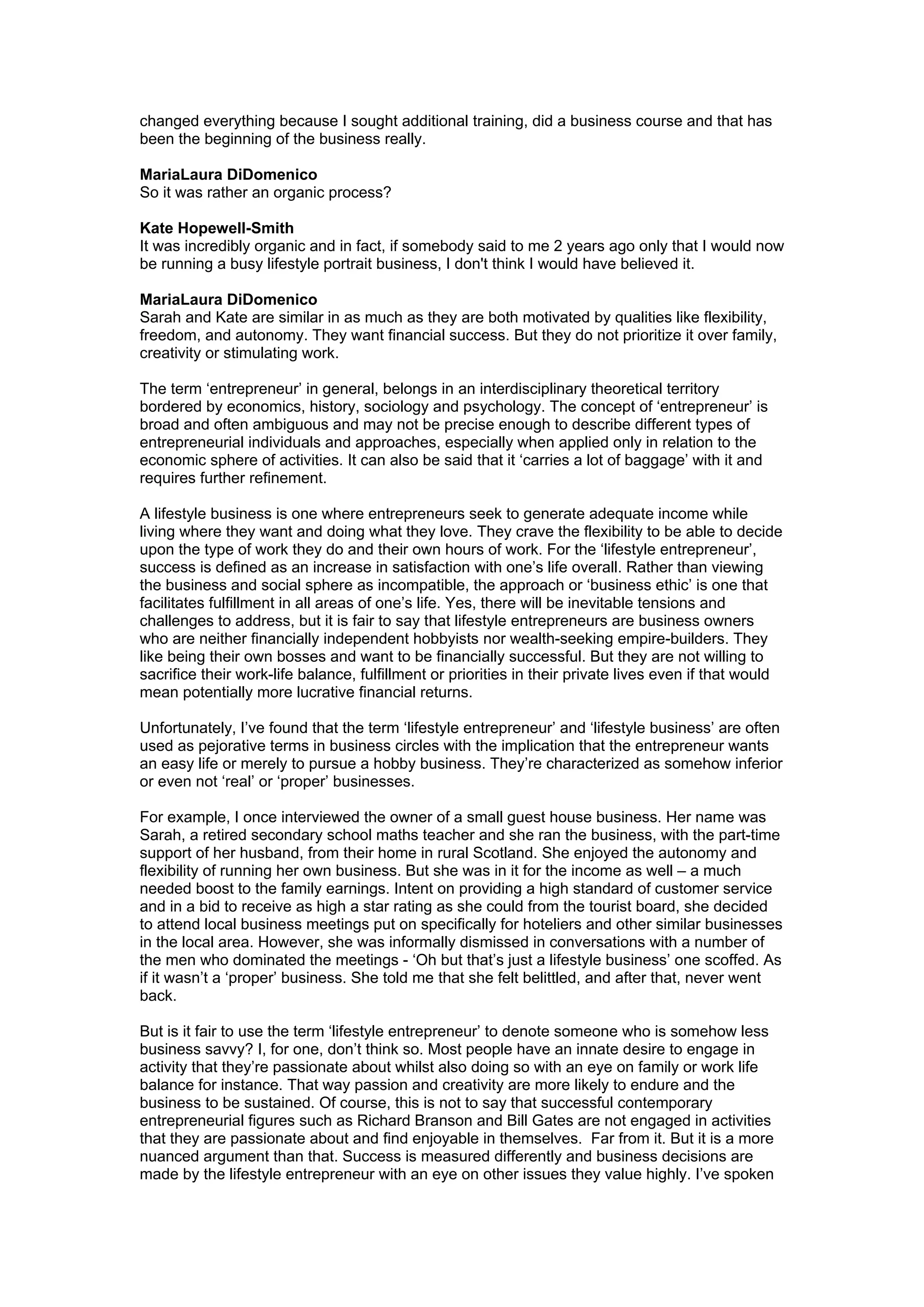 Transcript - lifestyle entrepreneur | PDF
