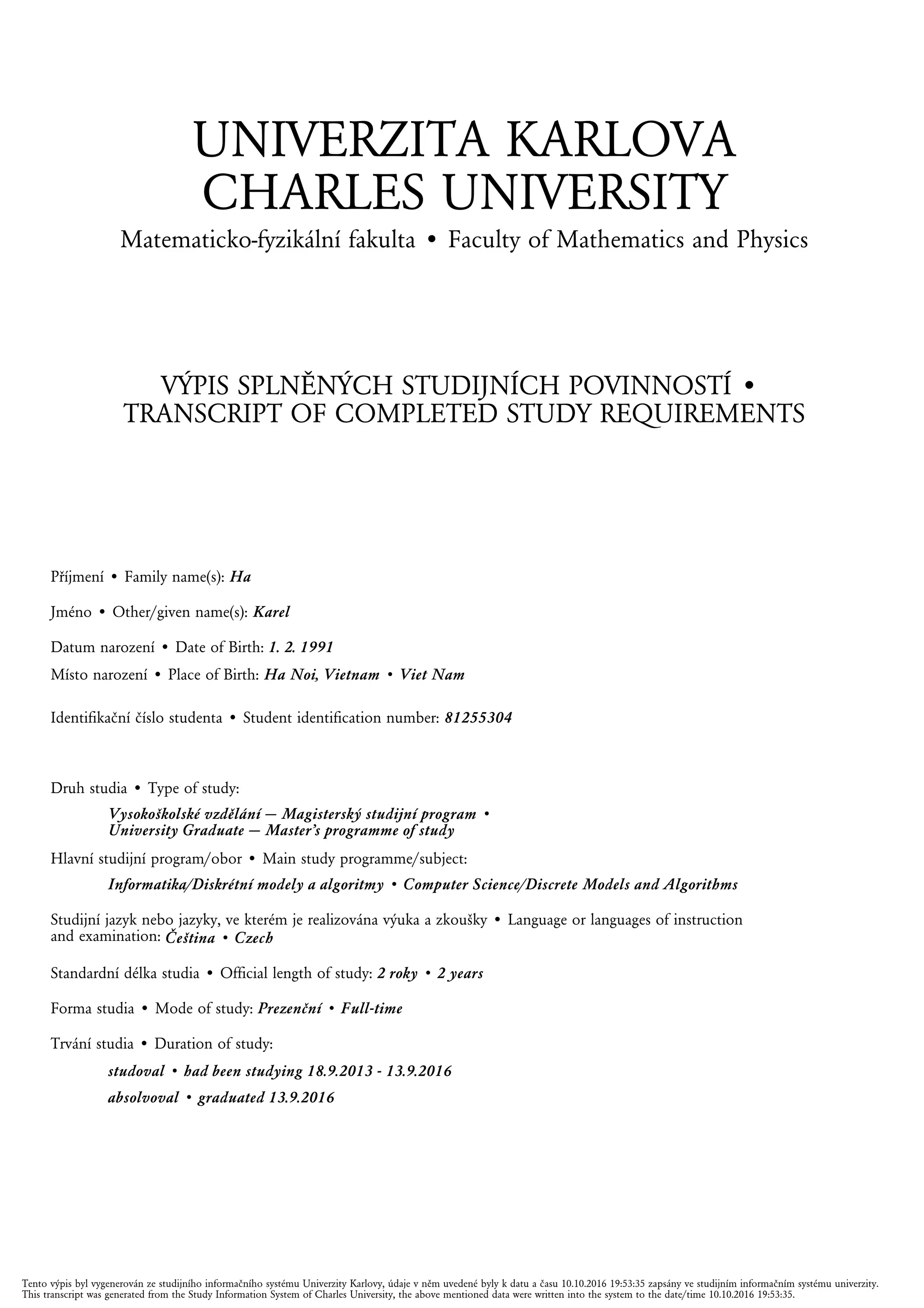 transcript-master-studies-Karel-Ha | PDF