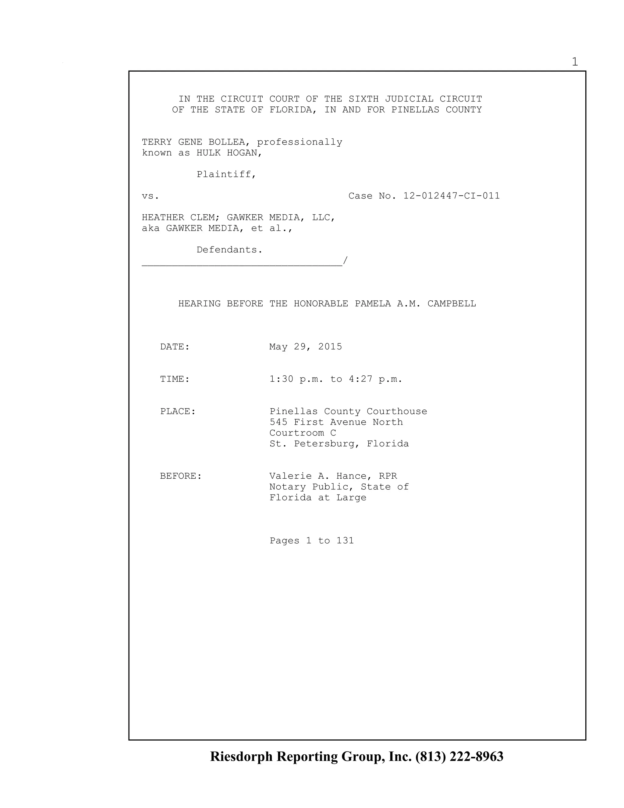 Transcript of-hearing-5-29-15 | PDF | Legal Services Industry | Industries