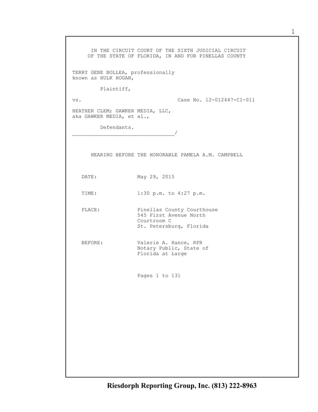 Transcript of-hearing-5-29-15 | PDF | Legal Services Industry | Industries