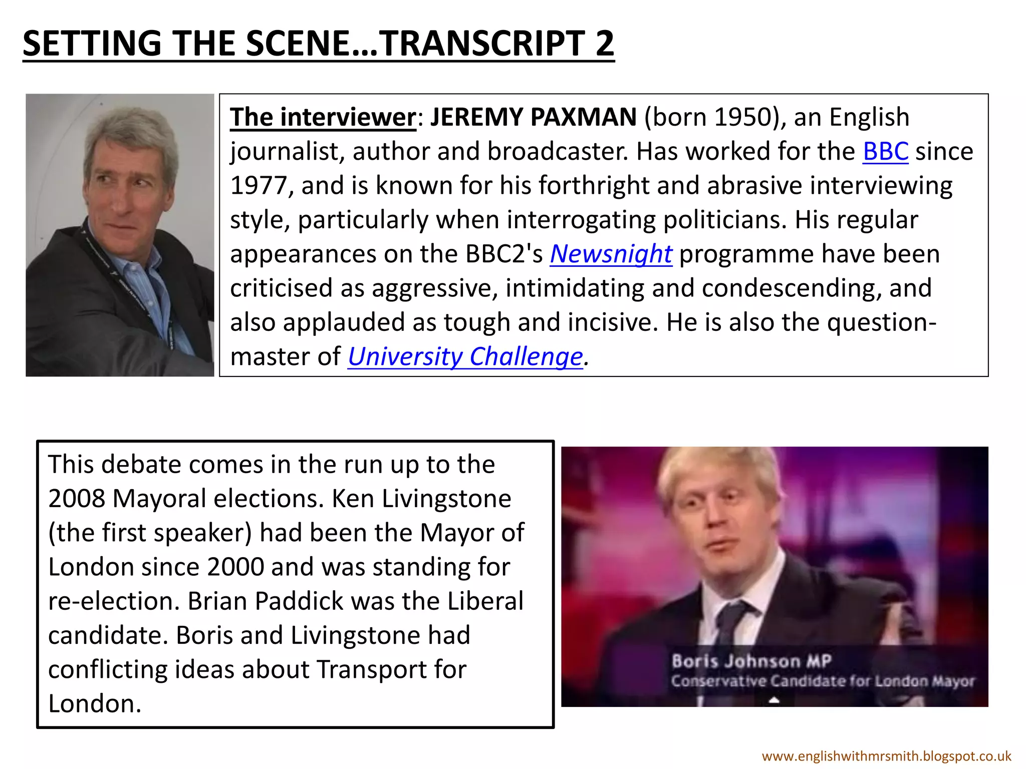 Boris Johnson Transcript 2 | PPT