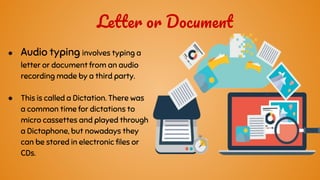 Services and Formats involves in Audio Typing Transcription | PPT