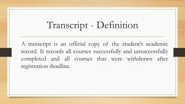 transcript and credit system in nursing.pptx | Educational Assessment ...