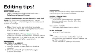 FIX IT+ Transcript Editing | PPTX