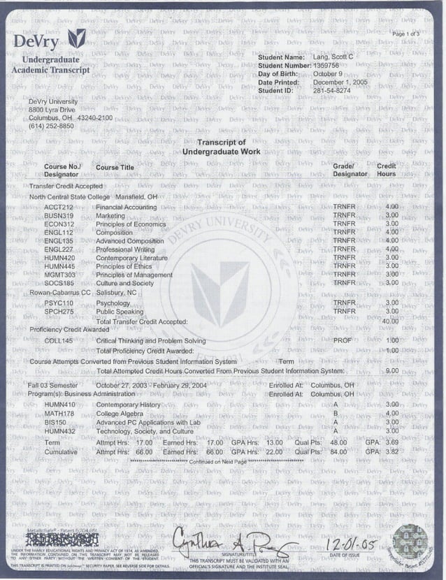 Transcript Bachelor | PDF
