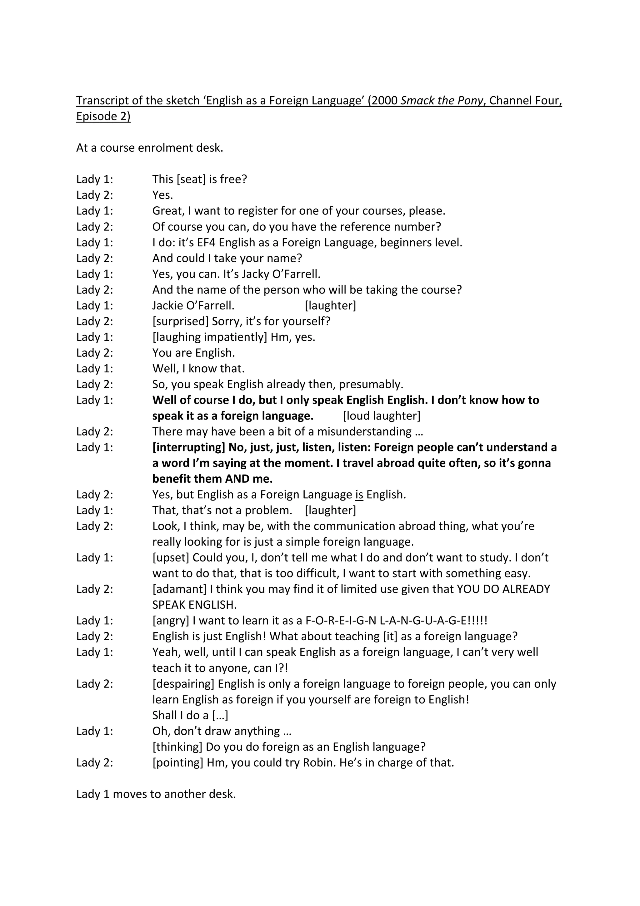 Transcript efl | PDF