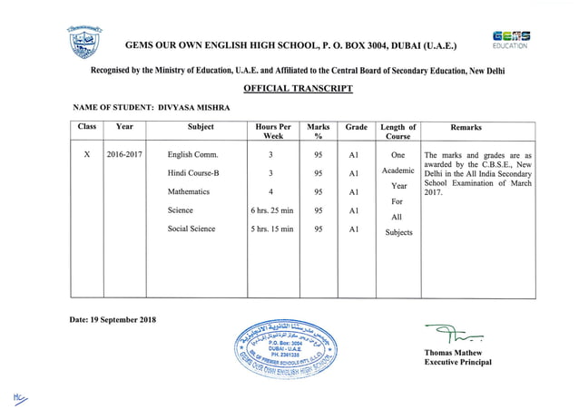 Transcript Grade 10 | PPT