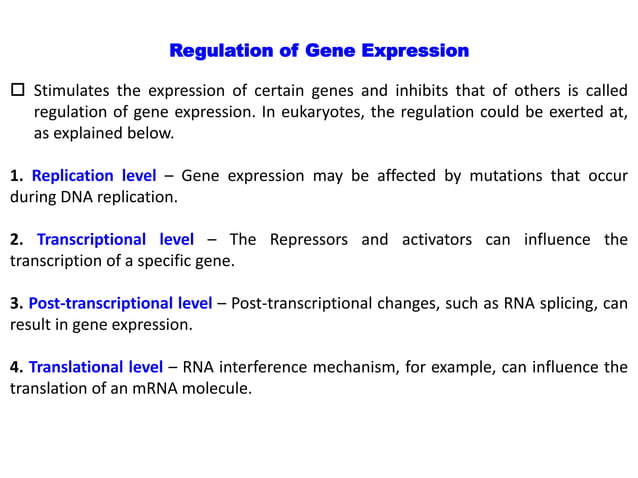 Transcriptional and Post-transcriptional Regulation of Gene Expression ...