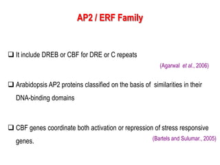 Transcriptional factors in stress tolerance | PPTX