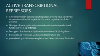 Transcriptional repressors ppt Repressor proteins involved in ...