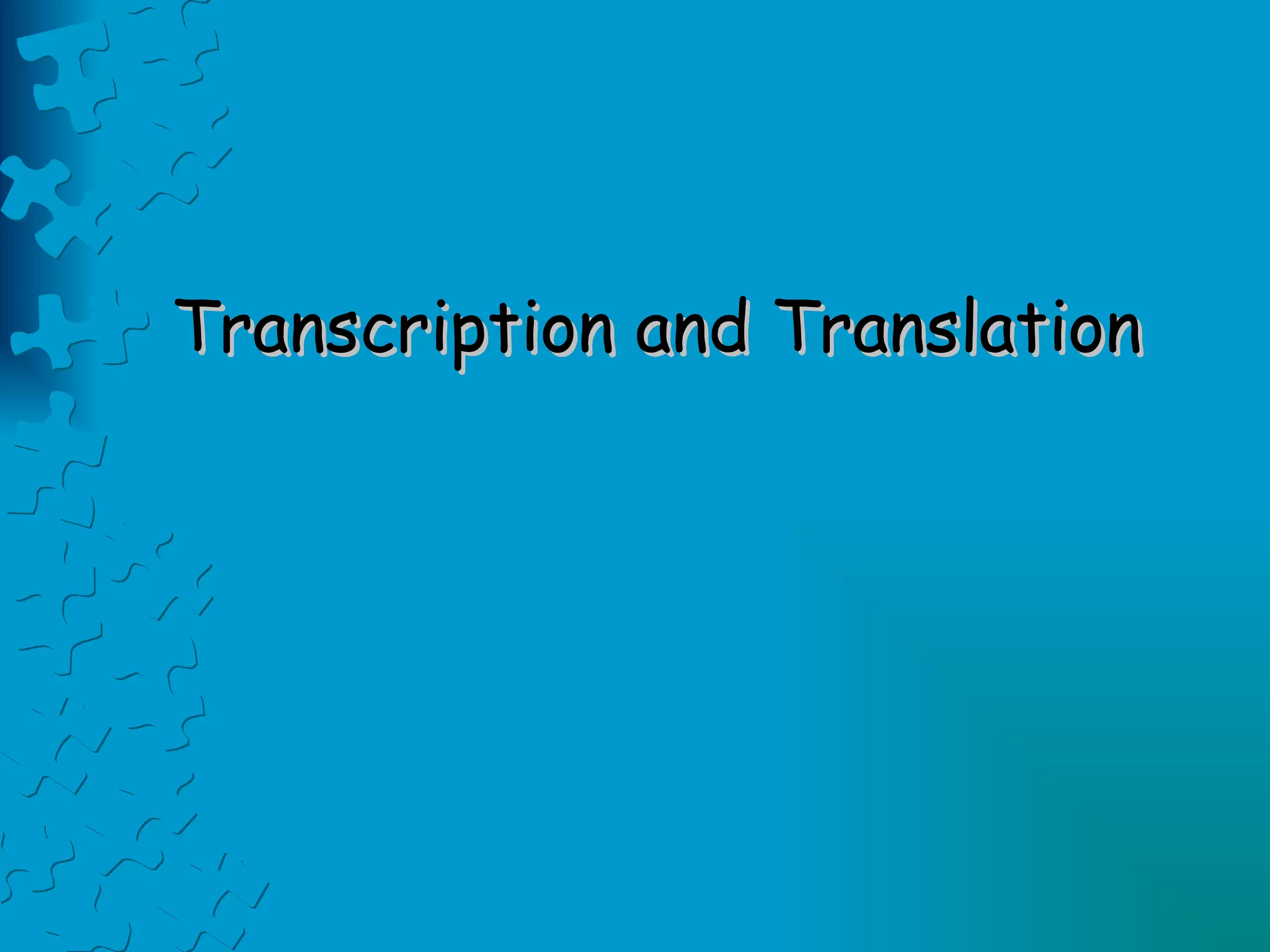 Transcription and translation08 | PPT