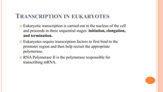 Transcription (Eukaryotic and prokaryotic ) | PPTX