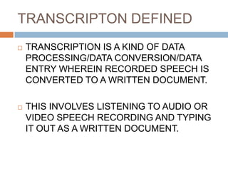 Transcription course | PPT