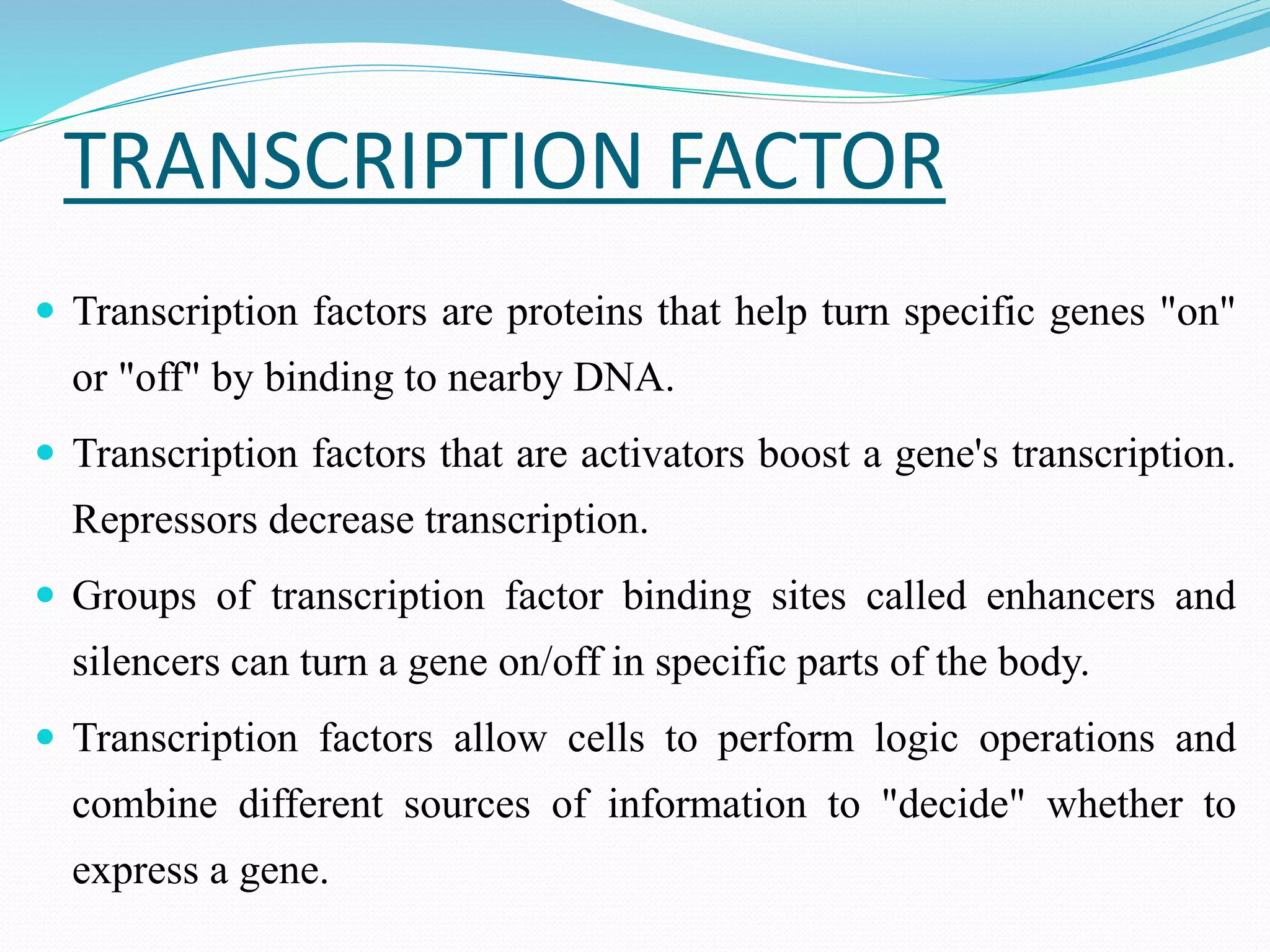 Transcription factors and machinery | PPTX