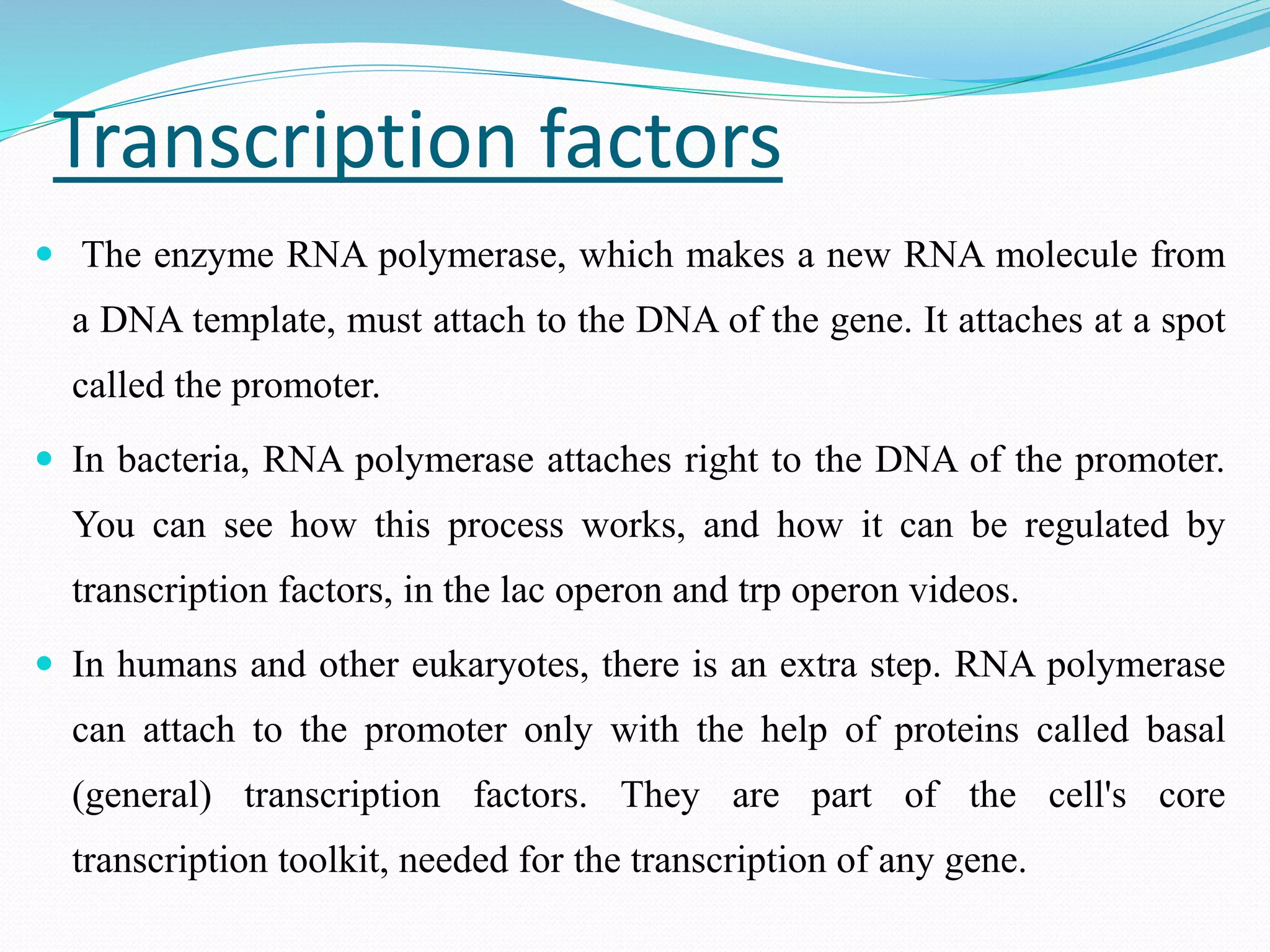 Transcription factors and machinery | PPTX