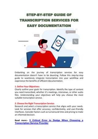 Step-by-Step Guide of Transcription Services For Easy Documentation | DOCX | Audio Production ...