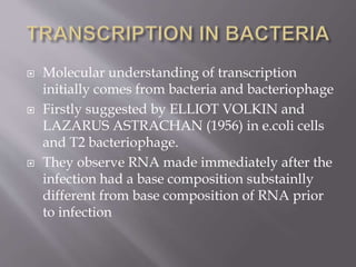 Transcription in prokaryotes | PPTX