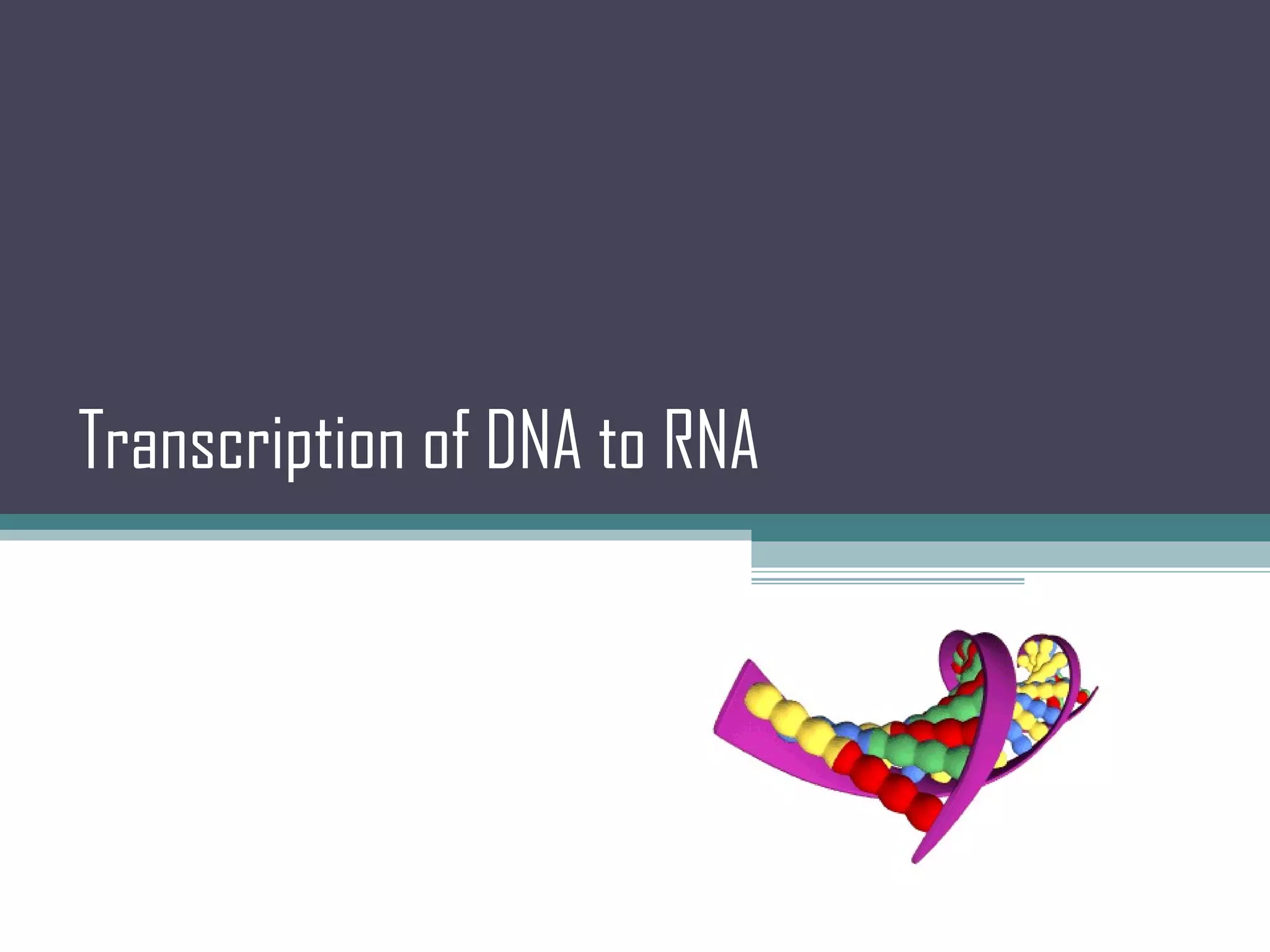 Transcription of DNA to RNA | PPT