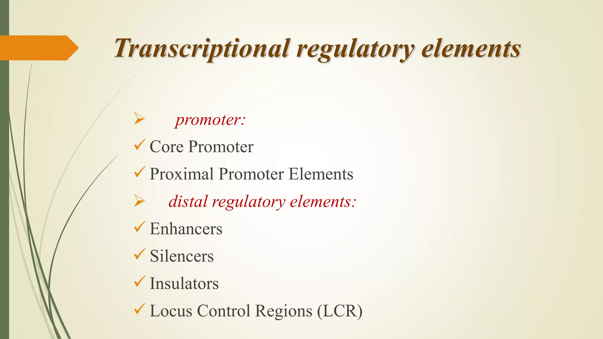 Transcription regulatory elements | PPTX