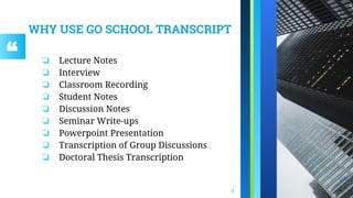 School Transcripts - A part of the Academic Transcription | PPT
