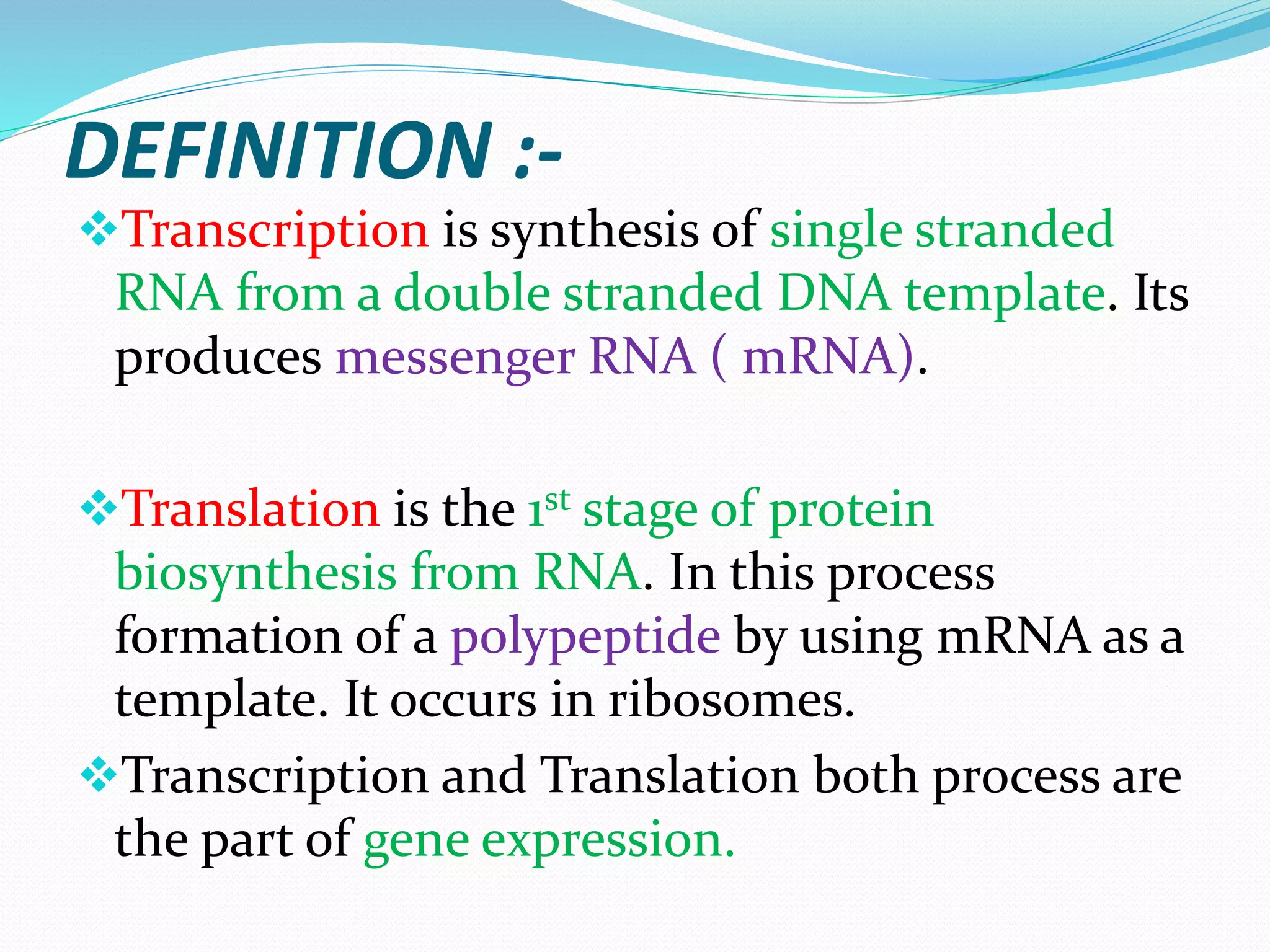 Transcription &translation | PPTX