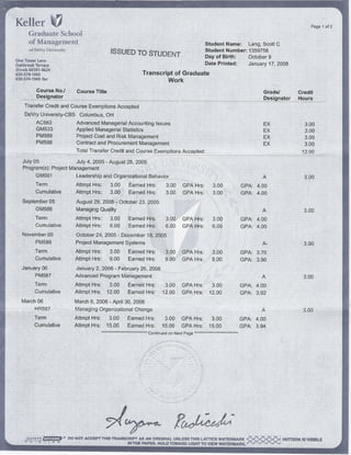Transcript Master\'s Degree | PDF