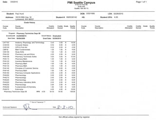 Transcript Of Grades | PDF
