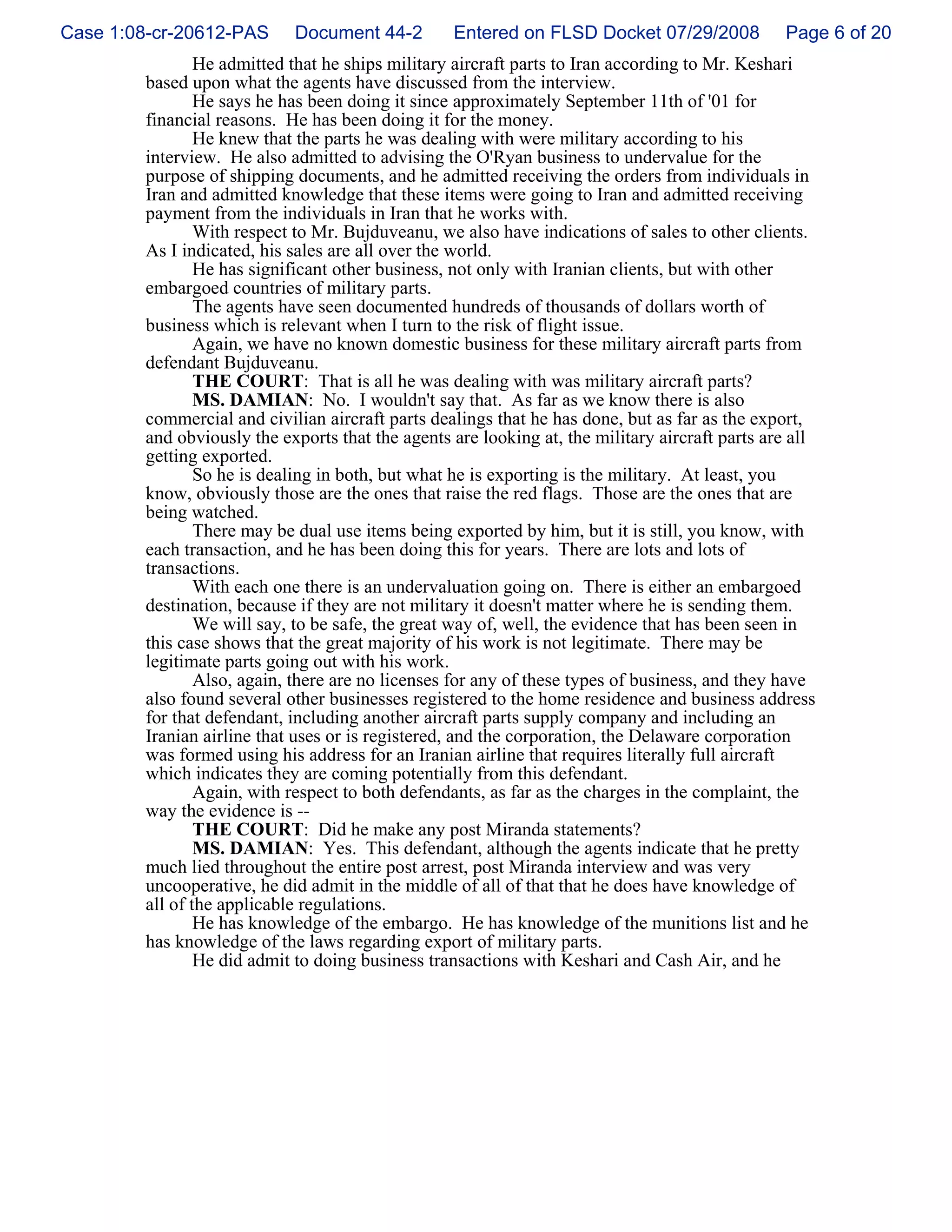 Transcript of pretrial detention hearing | PDF