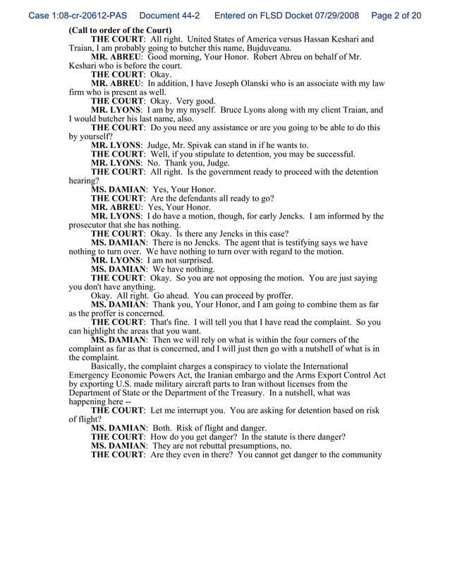 Transcript of pretrial detention hearing | PDF