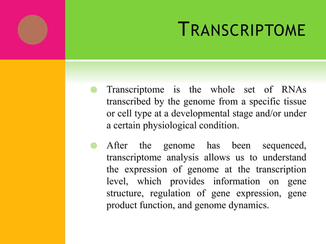 Transcriptome analysis | PPTX | Biological Sciences | Science