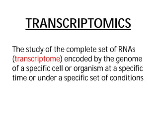 Transcriptomics and metabolomics | PDF