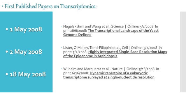 Biotech Era Ahead: Transcriptomics | PPT