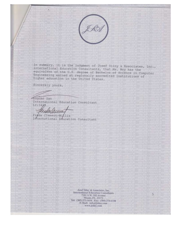 Report of Evaluations of Educational Credentials | PDF