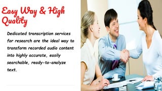 Types of Research Transcription and Applications | PDF