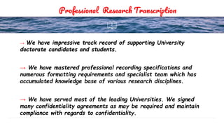 Types of Research Transcription and Applications | PDF