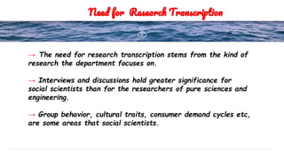 Types of Research Transcription and Applications | PDF