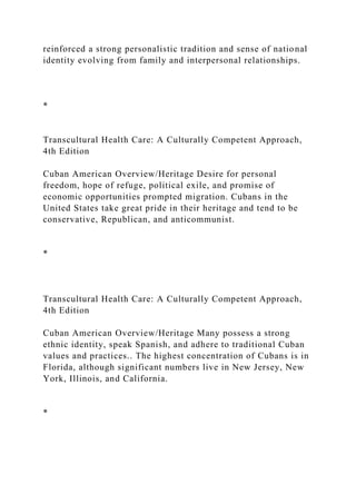 Transcultural Health Care A Culturally Competent Approach, .docx