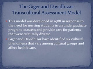 Transcultural nursing | PPTX