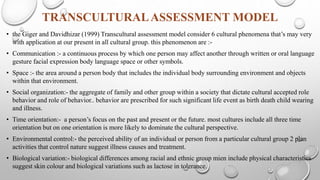 transcultural nursing, cultural values, belief | PPTX