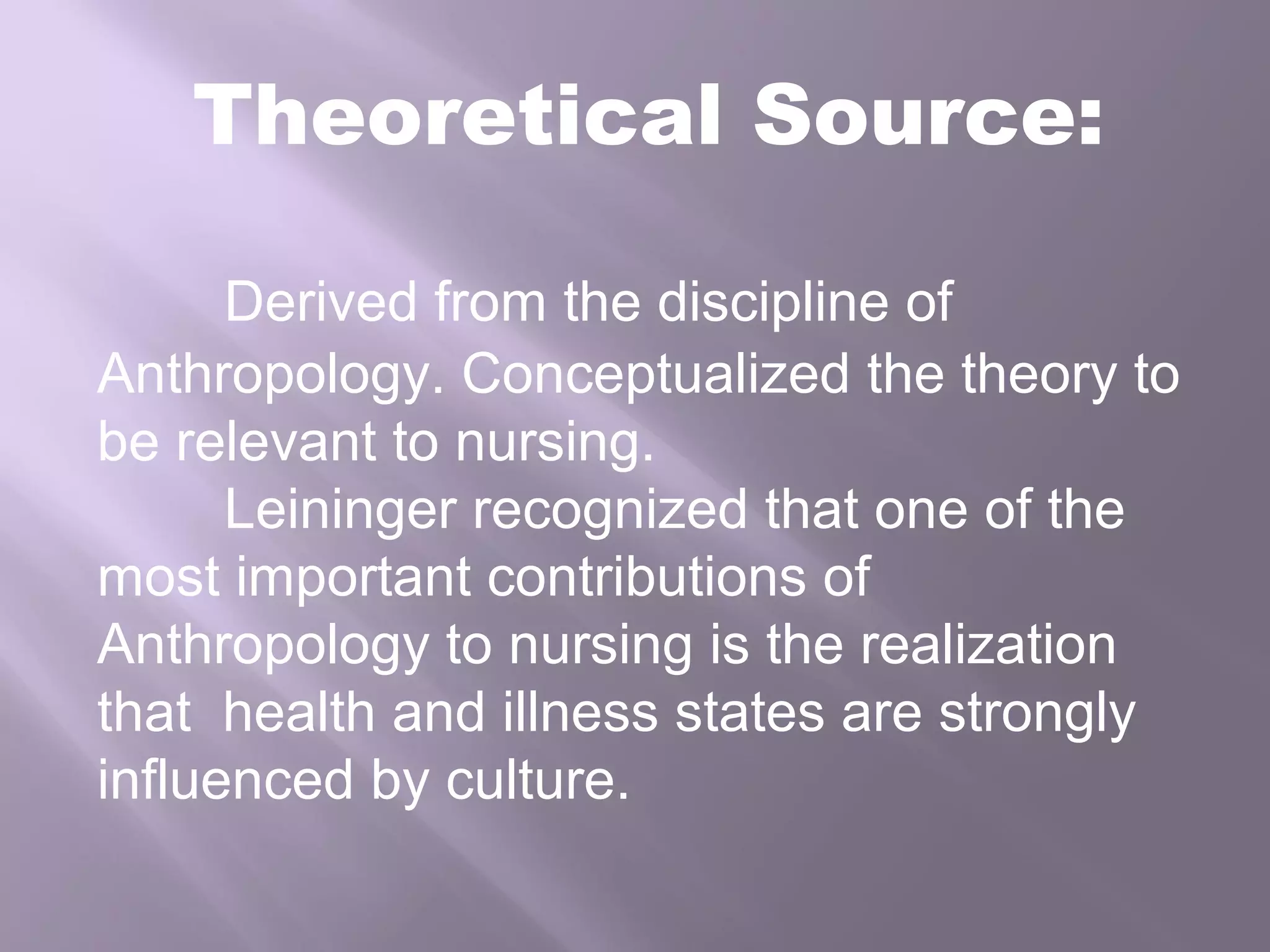 Transcultural theory in nursing | PPT